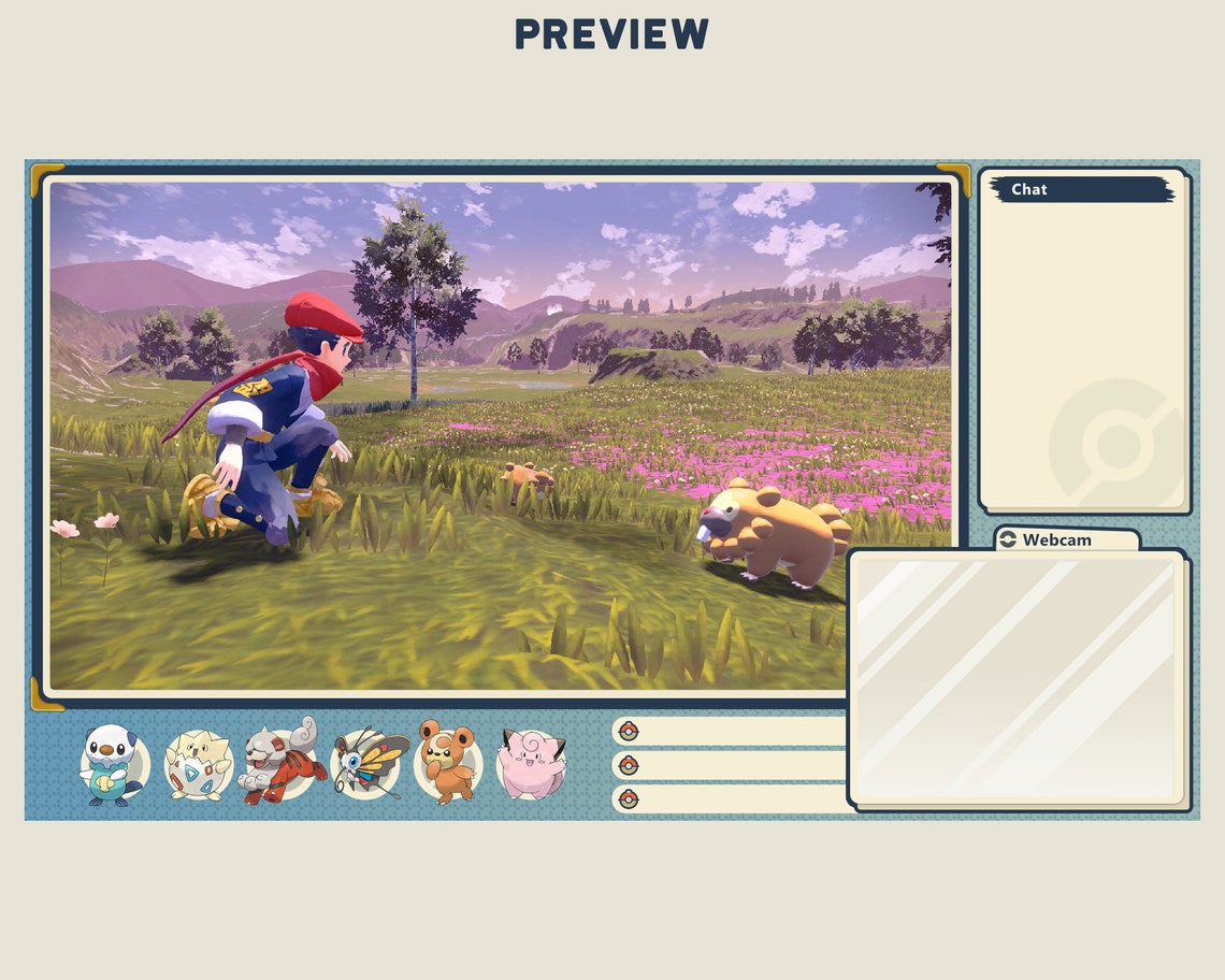 Pokémon | Twitch Youtube Stream Overlay / Legends Arceus / Customizable ...