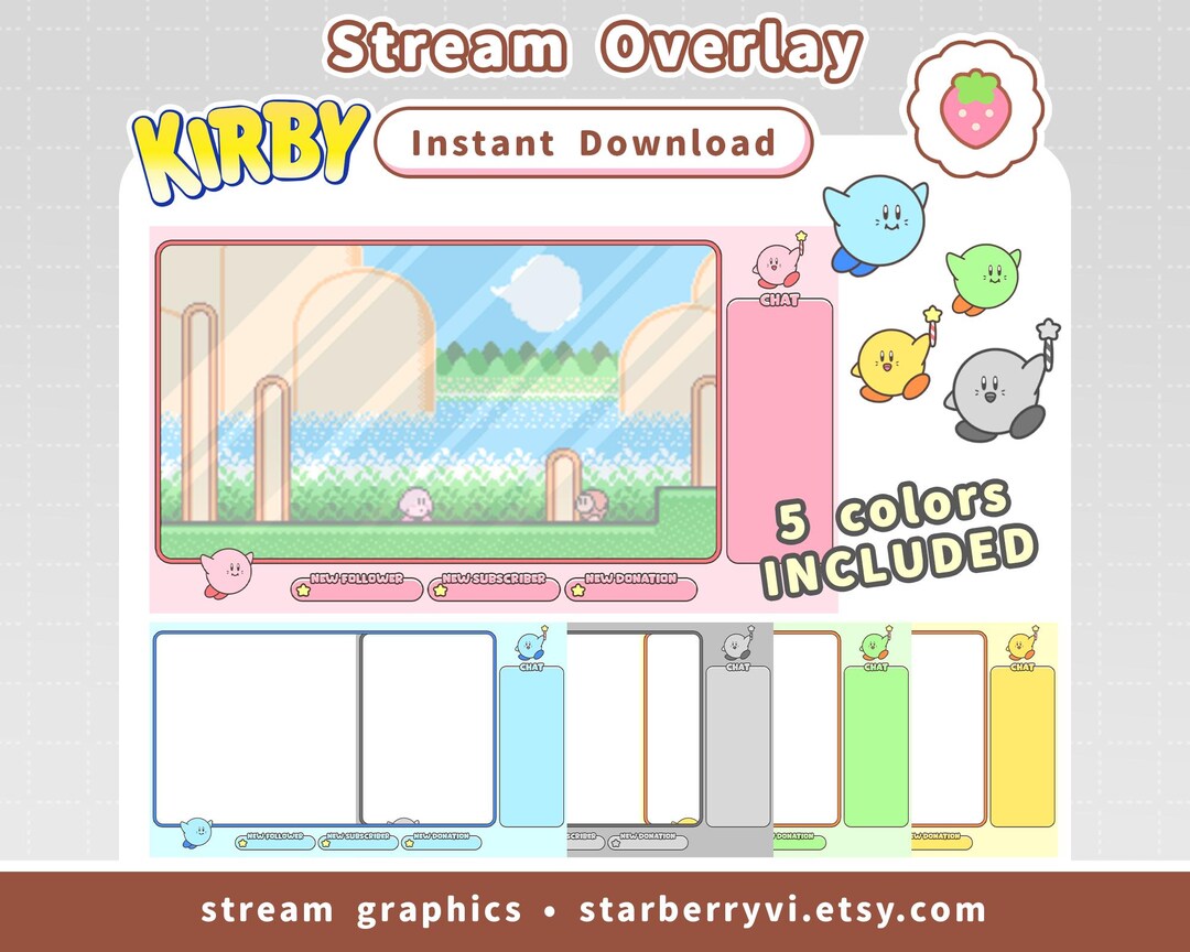 Stream Overlay / Customize / Kirby Retro Themed - Etsy