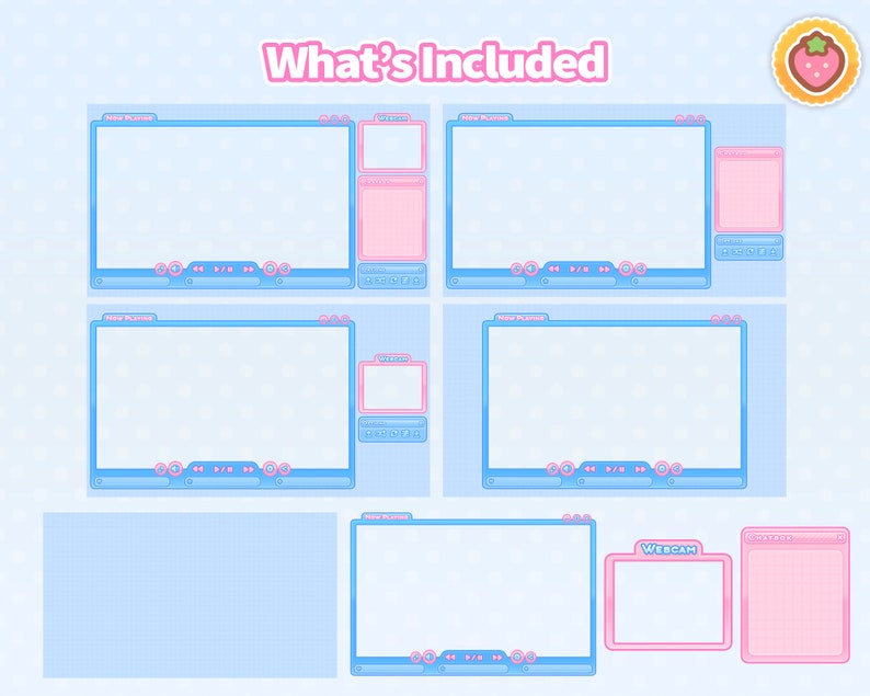 Twitch Stream Overlay / Video Player Theme / Simple / Kawaii - Etsy