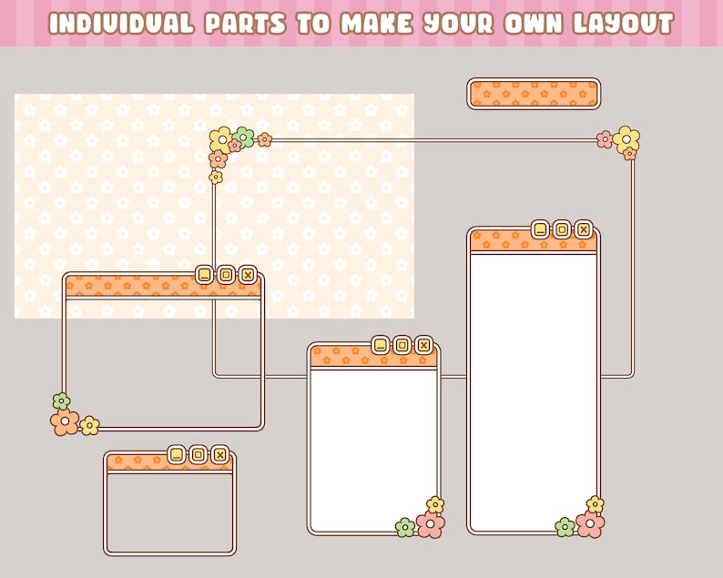 Twitch Stream Overlay / Flores / Naranja / Personalizable - Etsy España