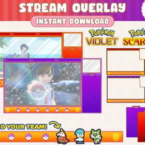 Pokémon | Twitch Youtube Stream Overlay / Scarlet Violet - Etsy
