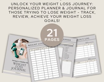 The Motivational Weight Loss Journal for Women Printable Weight Loss ...