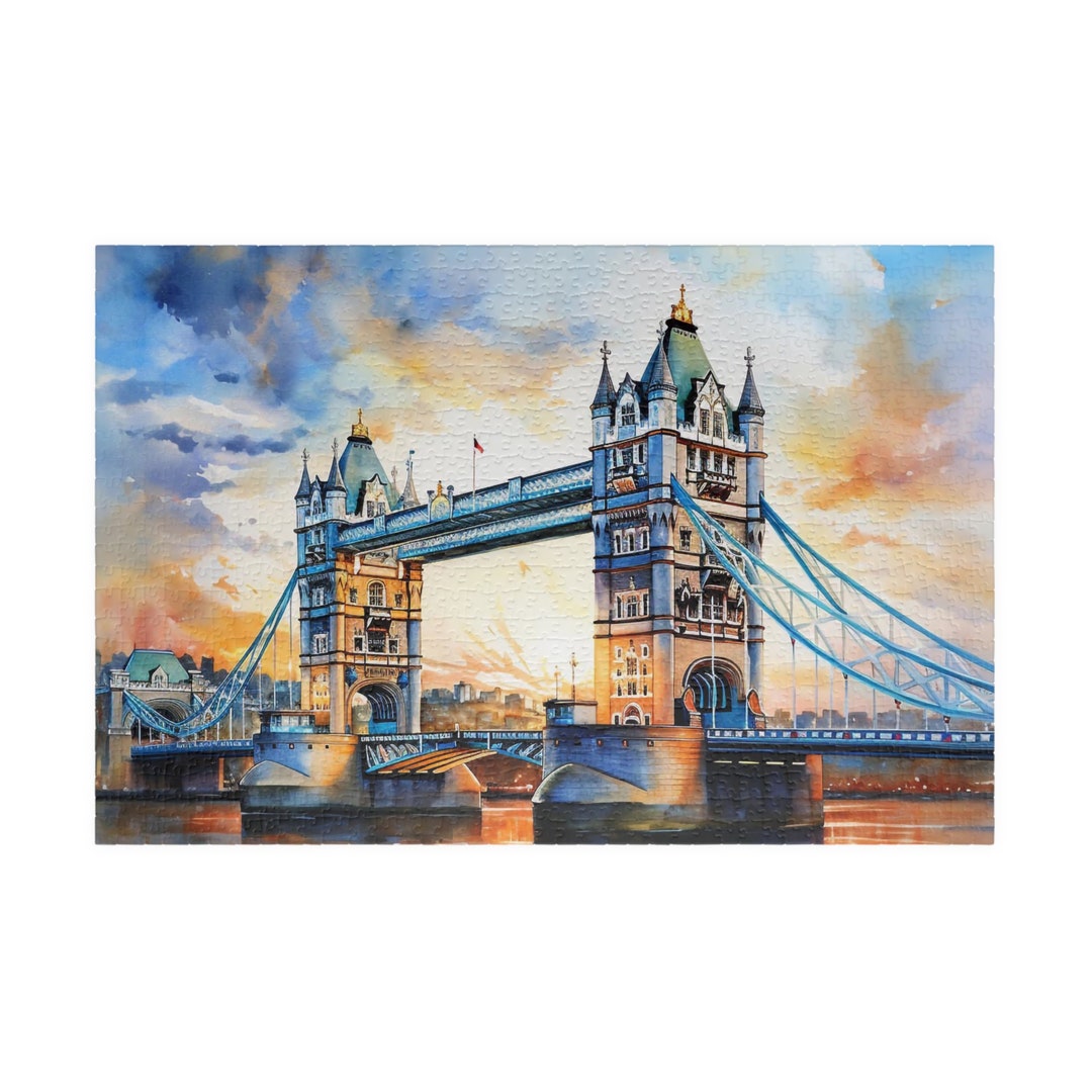 Watercolor London Tower Bridge Jigsaw Puzzle for Adults 110, 252, 520 ...