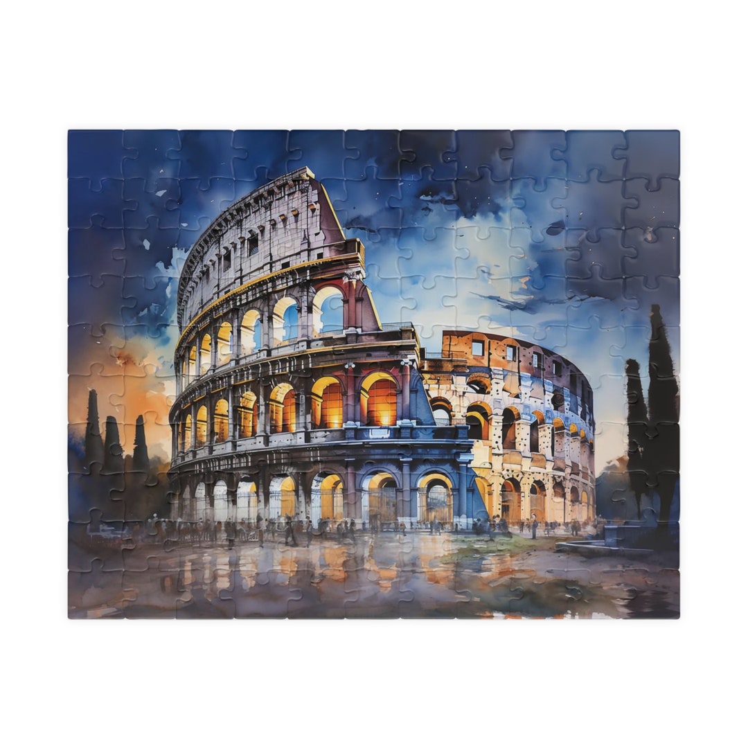 Watercolored Ancient Greece Stadium Jigsaw Puzzle for Adults 110, 252 ...
