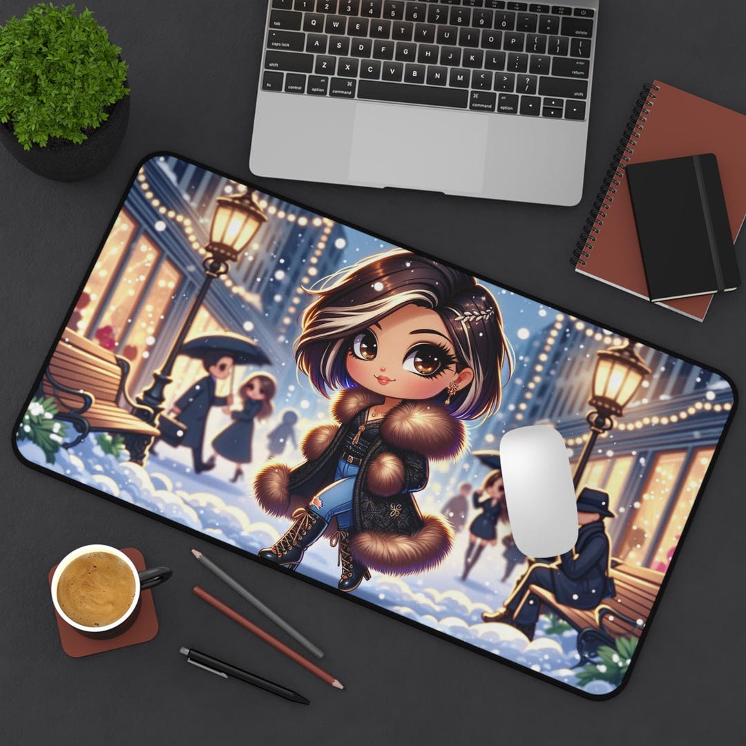 Charming Winter Desk Mat, Cozy Office Decor, Cute Gift for Her, Gamer ...