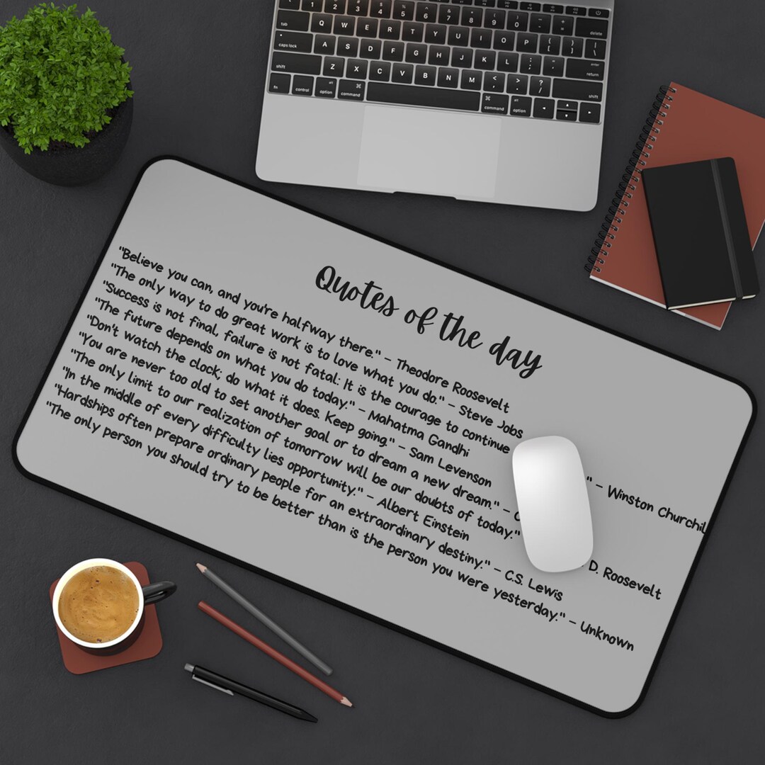 Inspirational Quotes Desk Mat - Motivational Office Decor, Daily ...