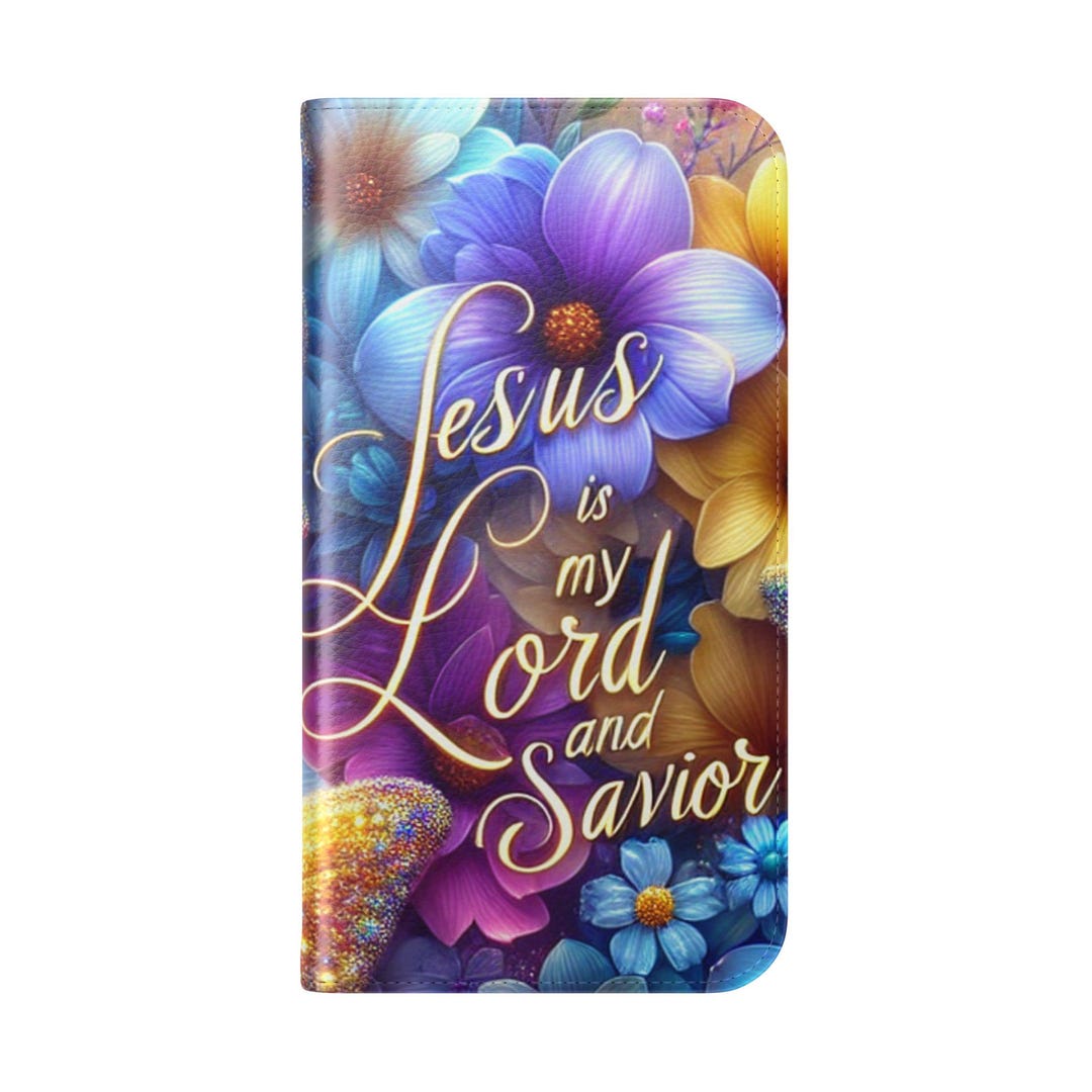 Flip Cases - Jesus is My Lord and Savior Colorful Flowers and Butterflies Folio Case Christian ...