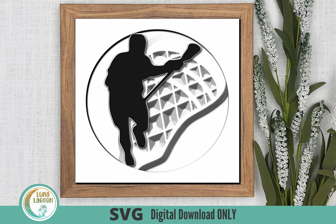 Male LACROSSE 3D SVG for Shadow Box | Sports | Athlete | Coach ...
