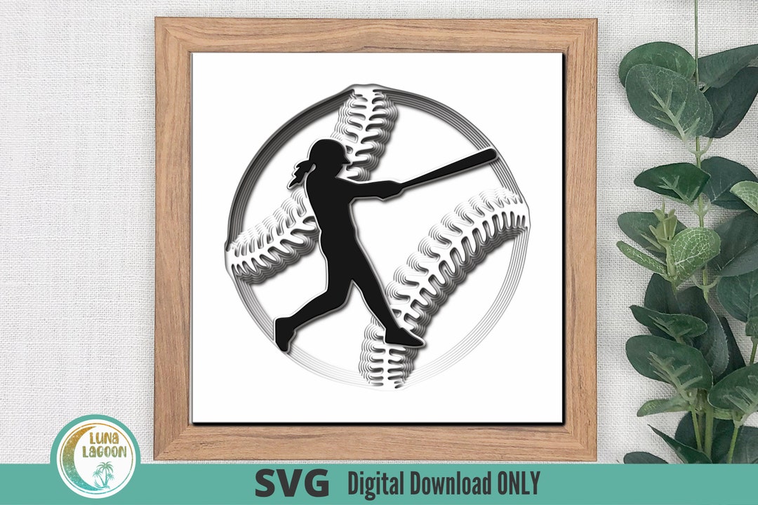 SOFTBALL 3D SVG for Shadow Box | Player | Athlete | Sports | Coach ...
