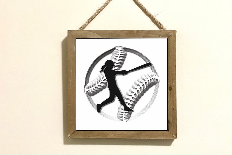 SOFTBALL 3D SVG for Shadow Box Player Athlete Sports - Etsy