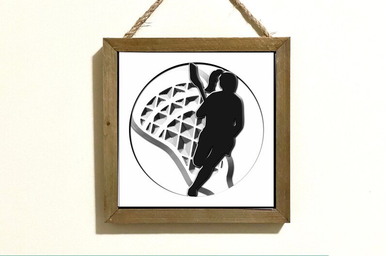 Female LACROSSE 3D SVG for Shadow Box Sports Athlete - Etsy