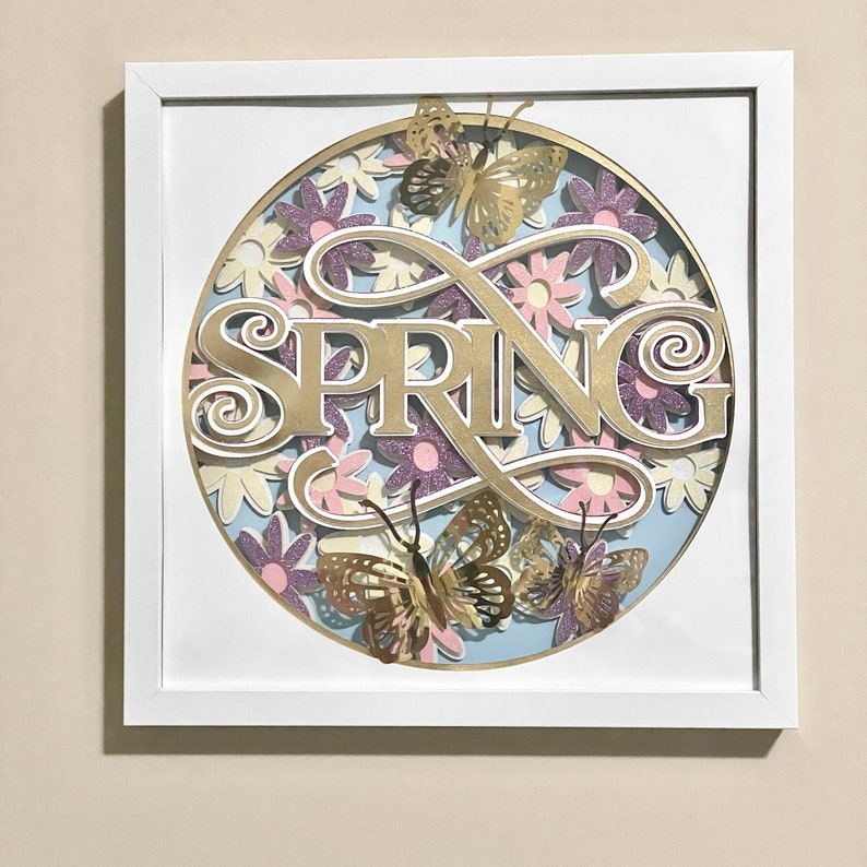 Spring 3D SVG for Shadow Box Flower Svg Butterfly Svg - Etsy