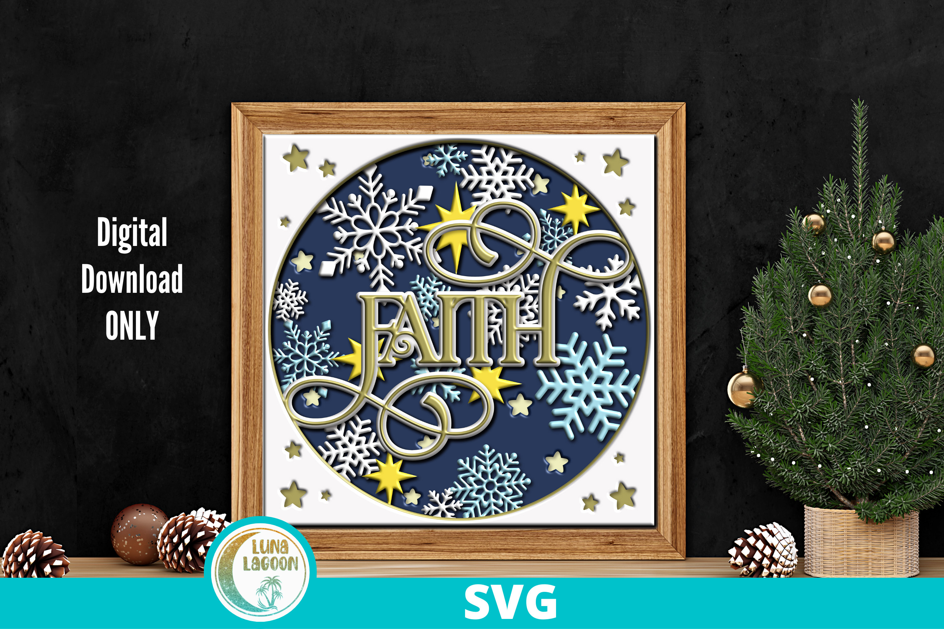 FAITH 3D SVG for Shadow Box Christmas Religious - Etsy