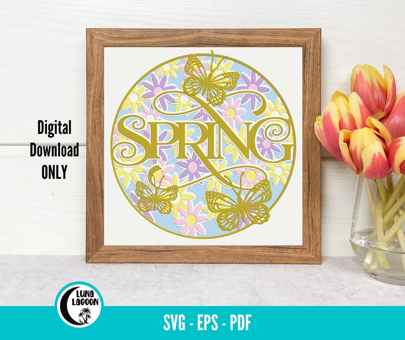 Spring 3D SVG for Shadow Box Flower Svg Butterfly Svg - Etsy
