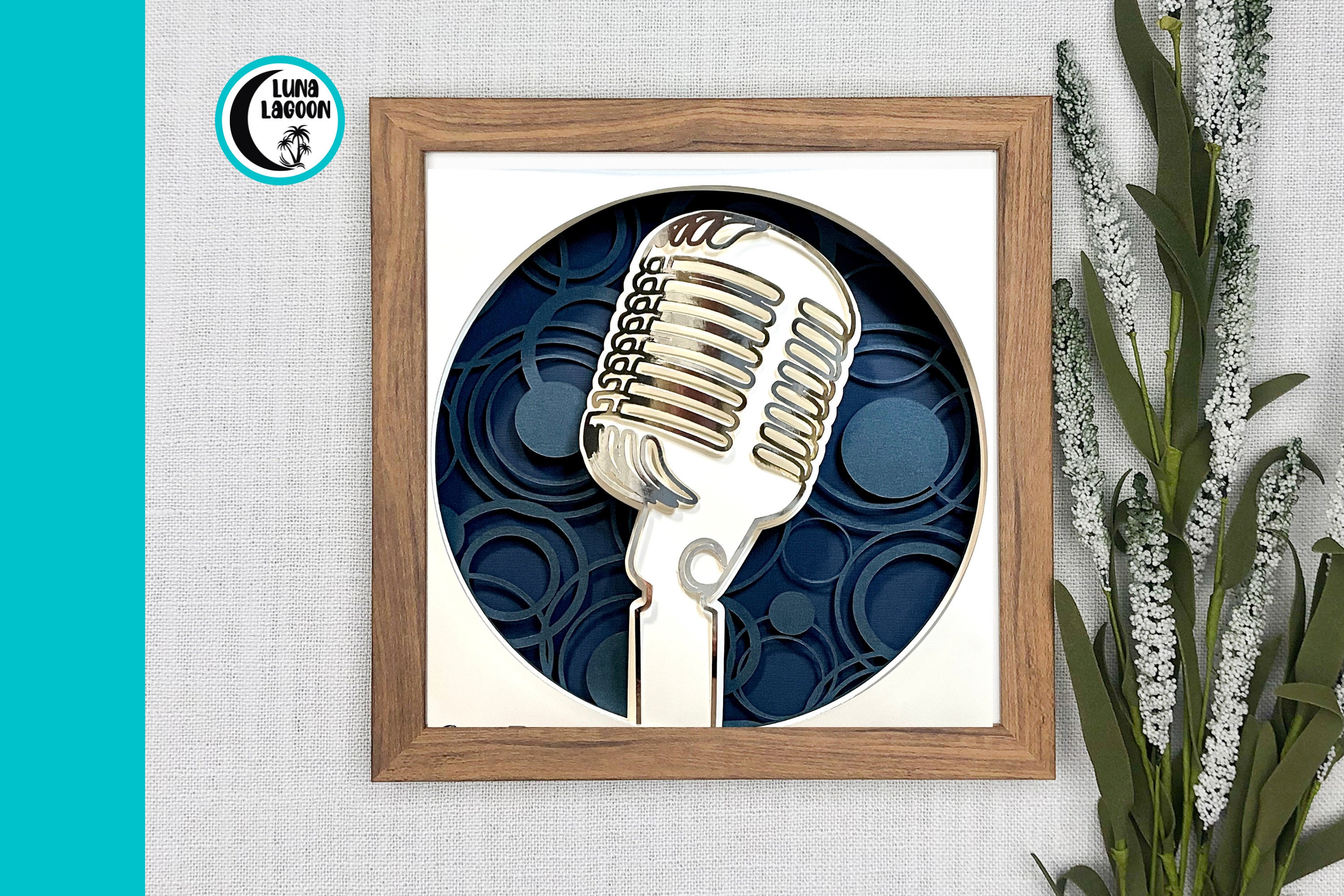 3D MICROPHONE SVG | Layered | Papercraft | Shadow Box | Card | Singer ...