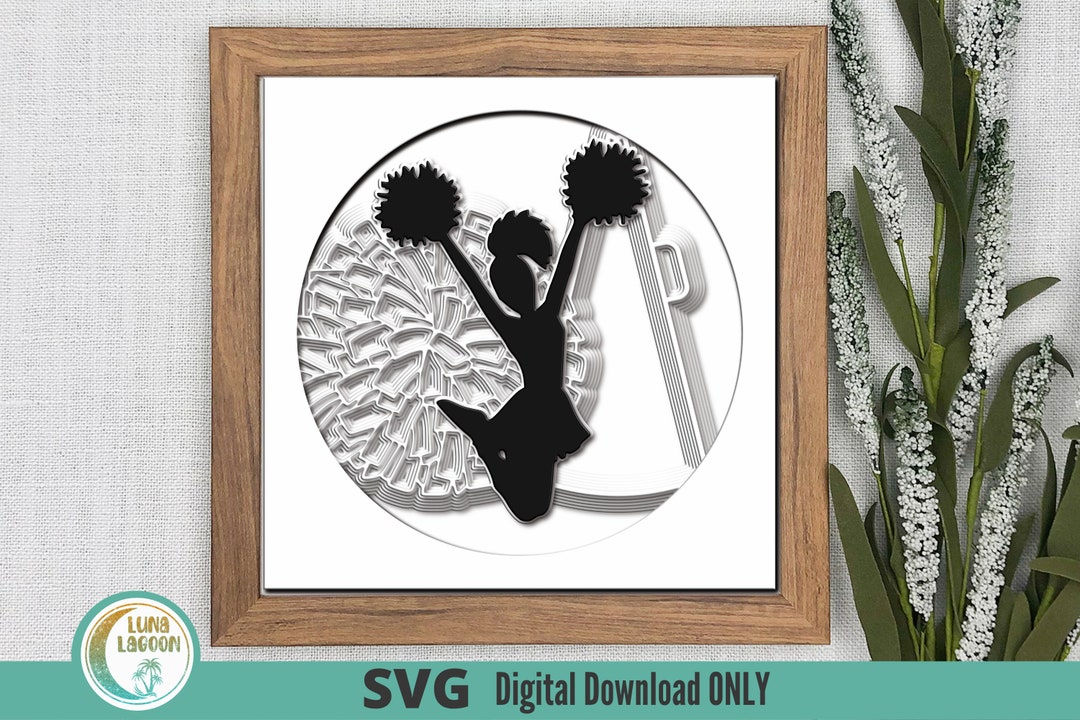 CHEERLEADER 3D SVG for Shadow Box | Sports | Silhouette | Gift | Award ...