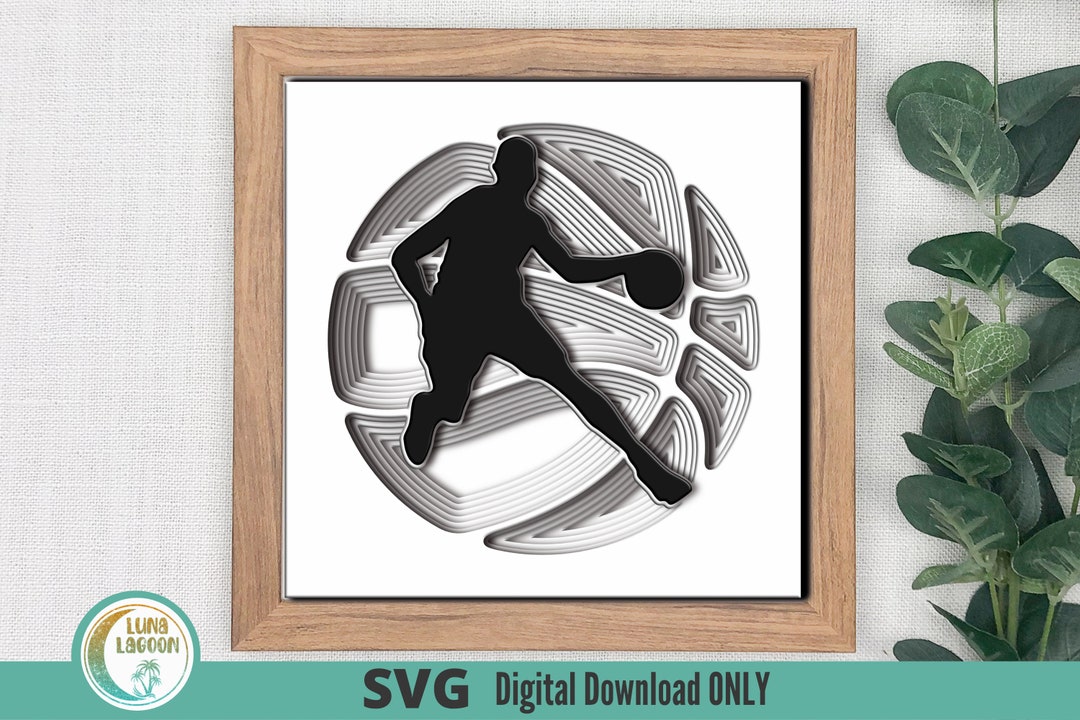 BASKETBALL PLAYER MALE 3D Svg for Shadow Box | Award | Gift | Coach ...