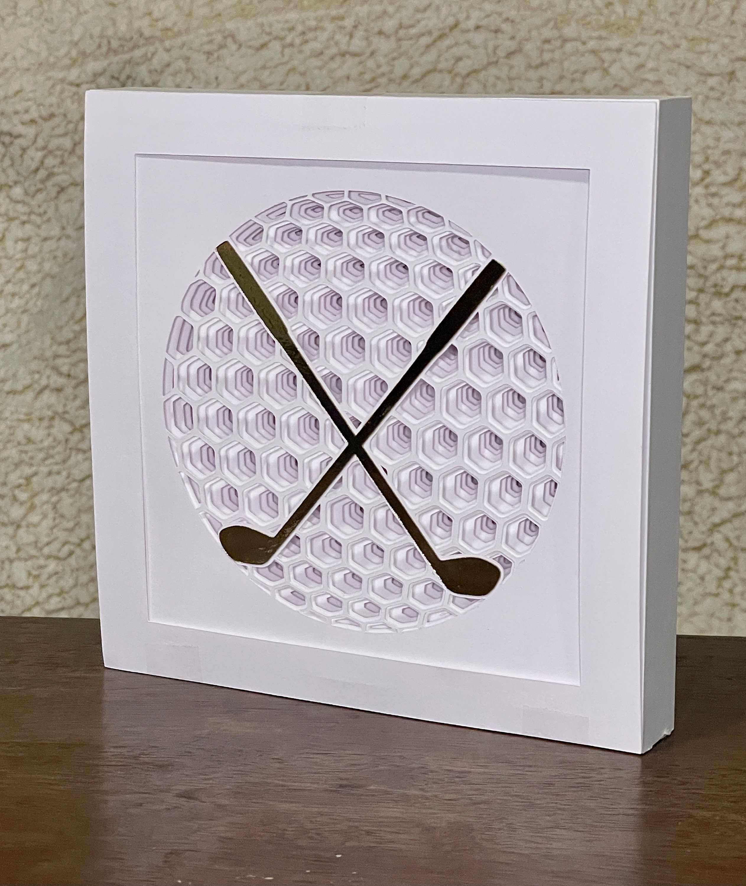 3D GOLF BALL W Golf Clubs Svg Shadow Box Card Paper - Etsy