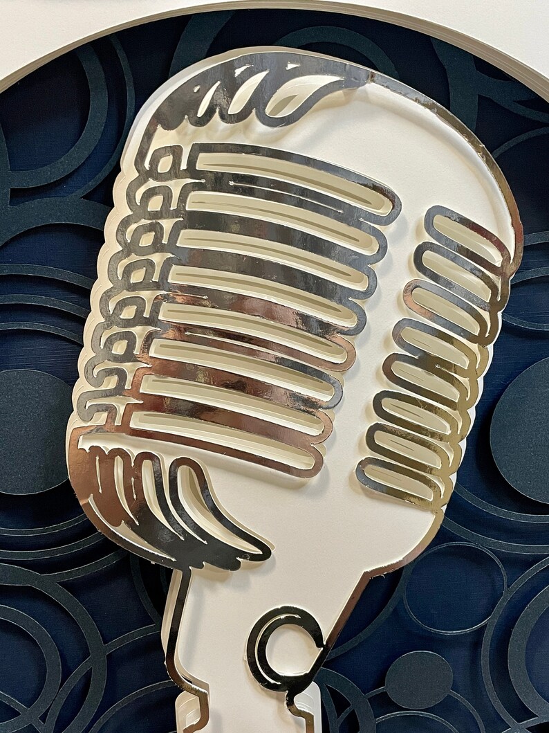 3D MICROPHONE SVG | Layered | Papercraft | Shadow Box | Card | Singer ...