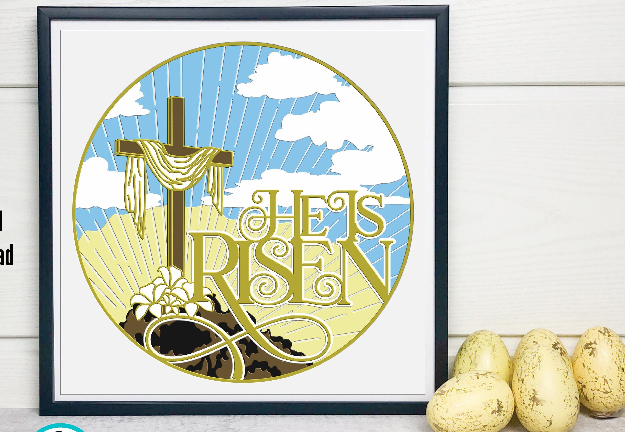He is Risen 3D EASTER SVG for Shadow Box Religious Svg - Etsy