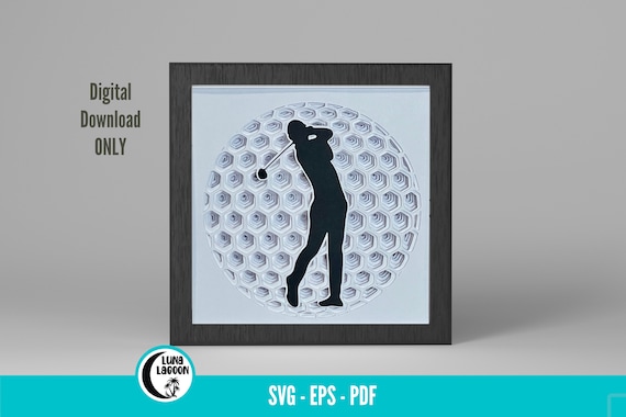 Male 3D GOLFER SVG Golf Svg Sports Svg Shadow Box | Etsy