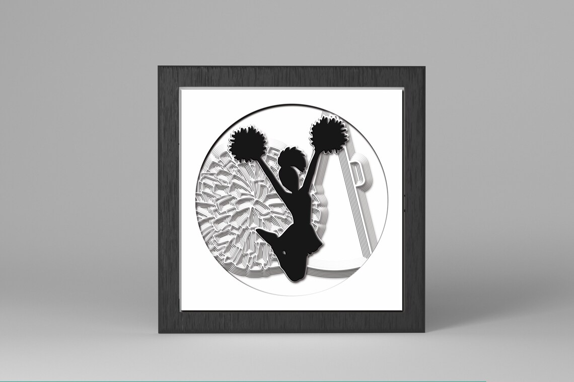 CHEERLEADER 3D SVG for Shadow Box | Sports | Silhouette | Gift | Award ...