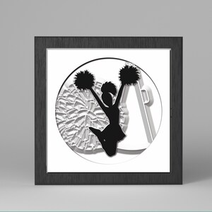 CHEERLEADER 3D SVG for Shadow Box | Sports | Silhouette | Gift | Award ...