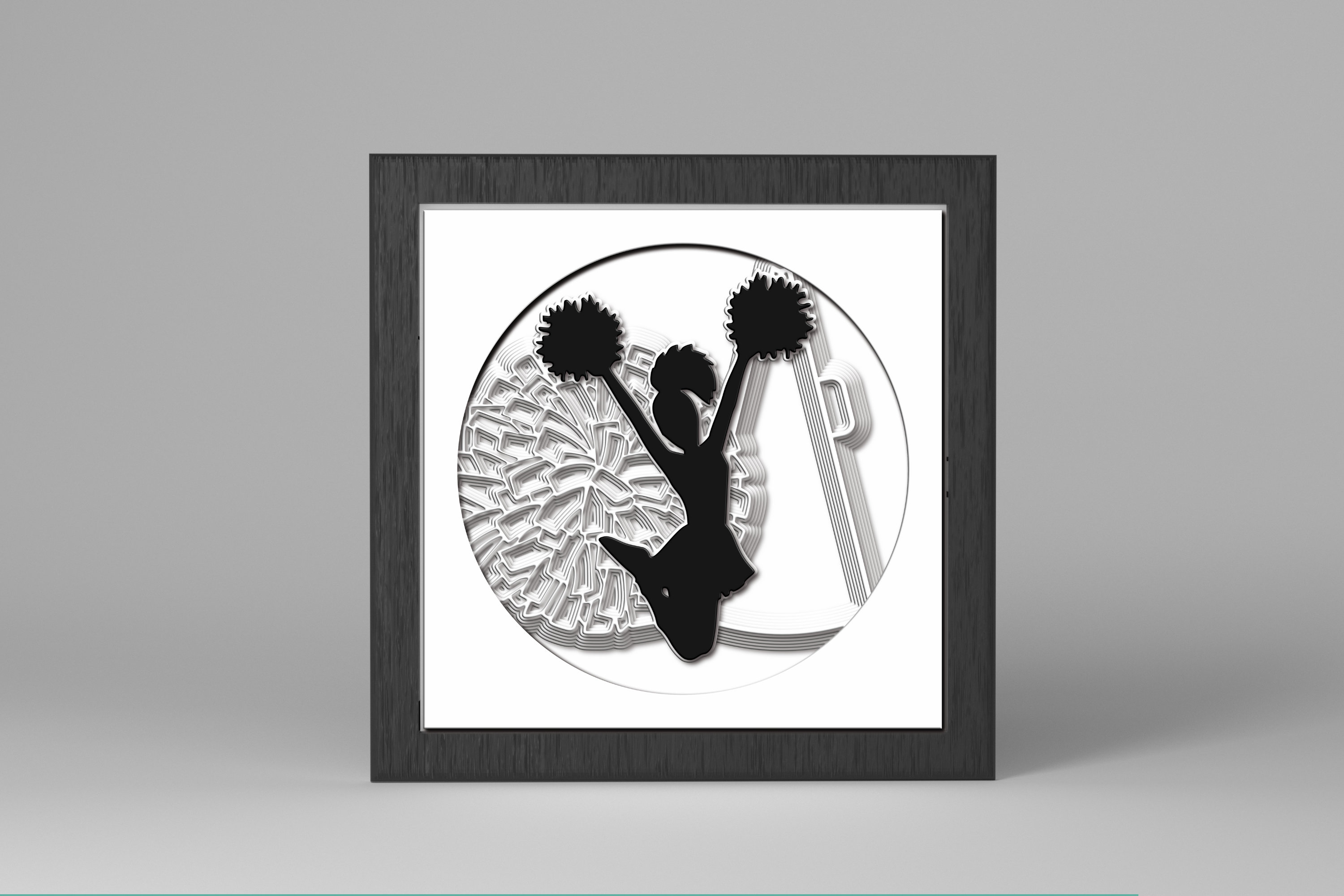 CHEERLEADER 3D SVG for Shadow Box | Sports | Silhouette | Gift | Award ...
