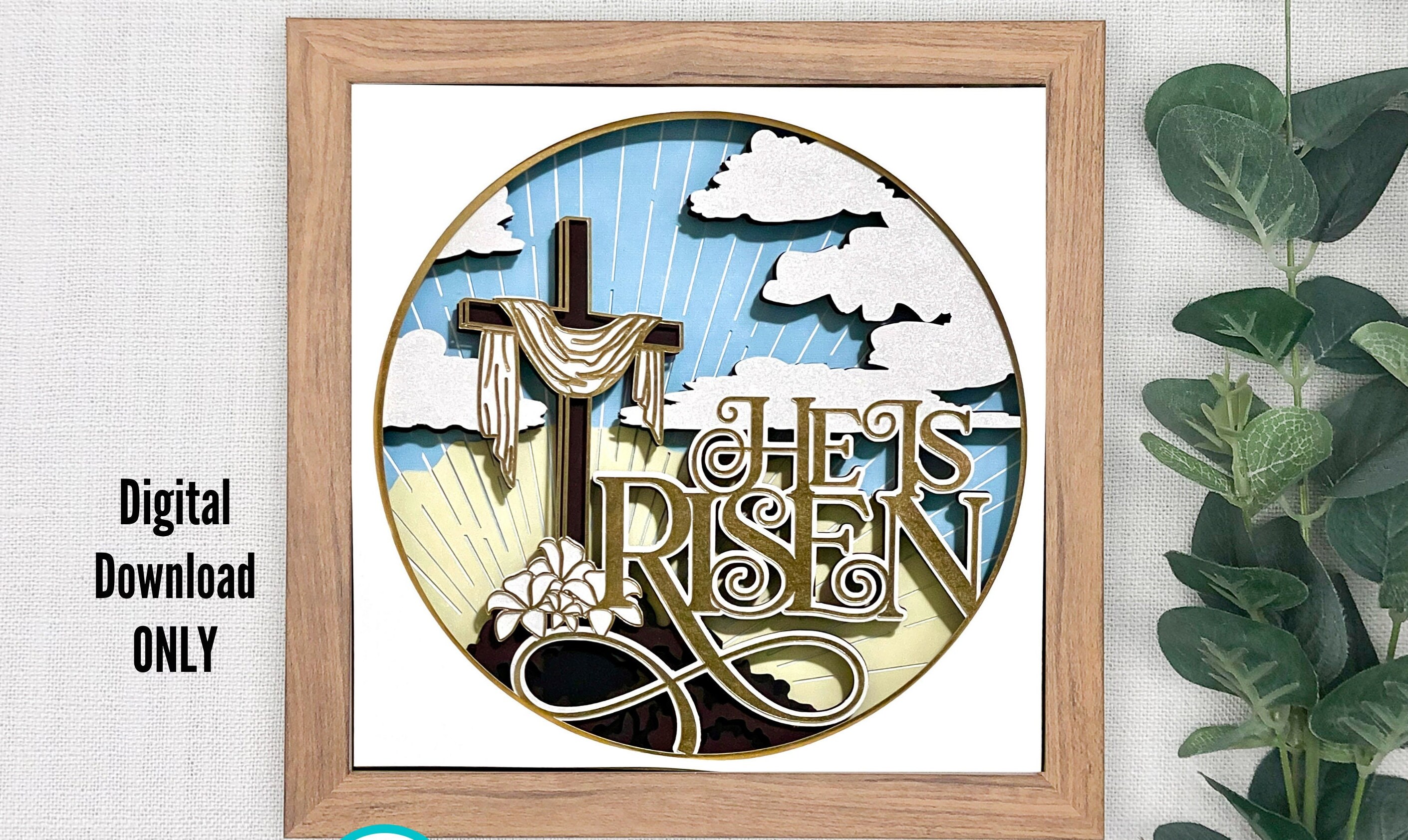He is Risen 3D EASTER SVG for Shadow Box Religious Svg - Etsy