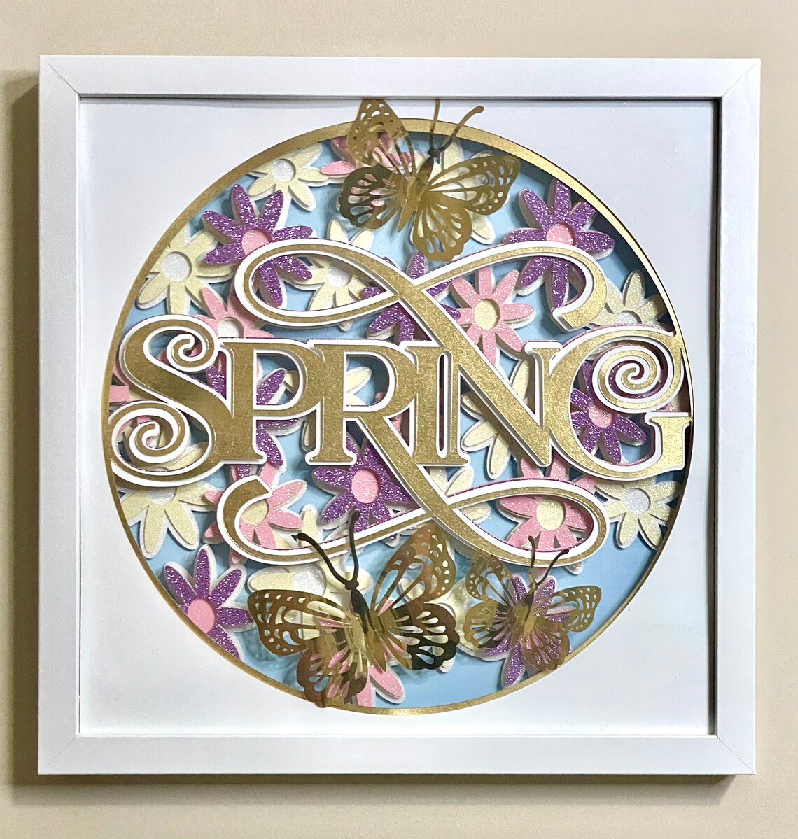 Spring 3D SVG for Shadow Box Flower Svg Butterfly Svg | Etsy