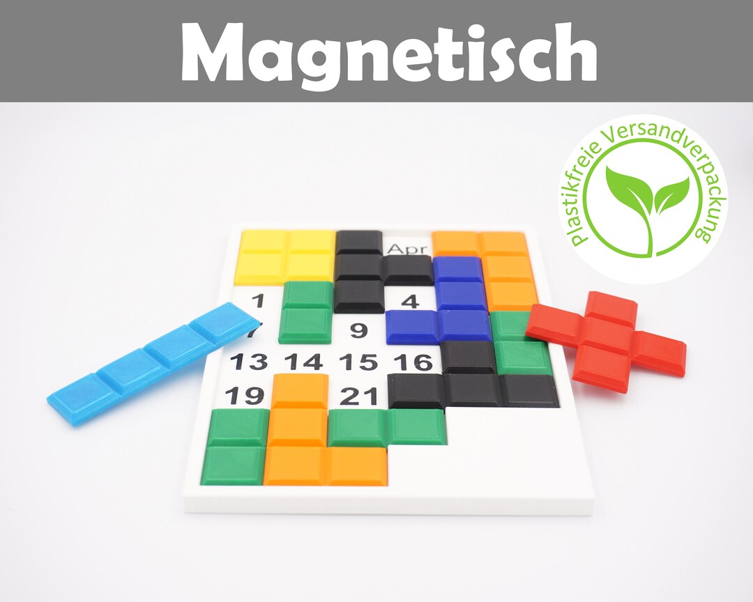 Kalender Puzzle Magnete 3 Schwierigkeitsgrade - ein Rätsel pro Tag ...