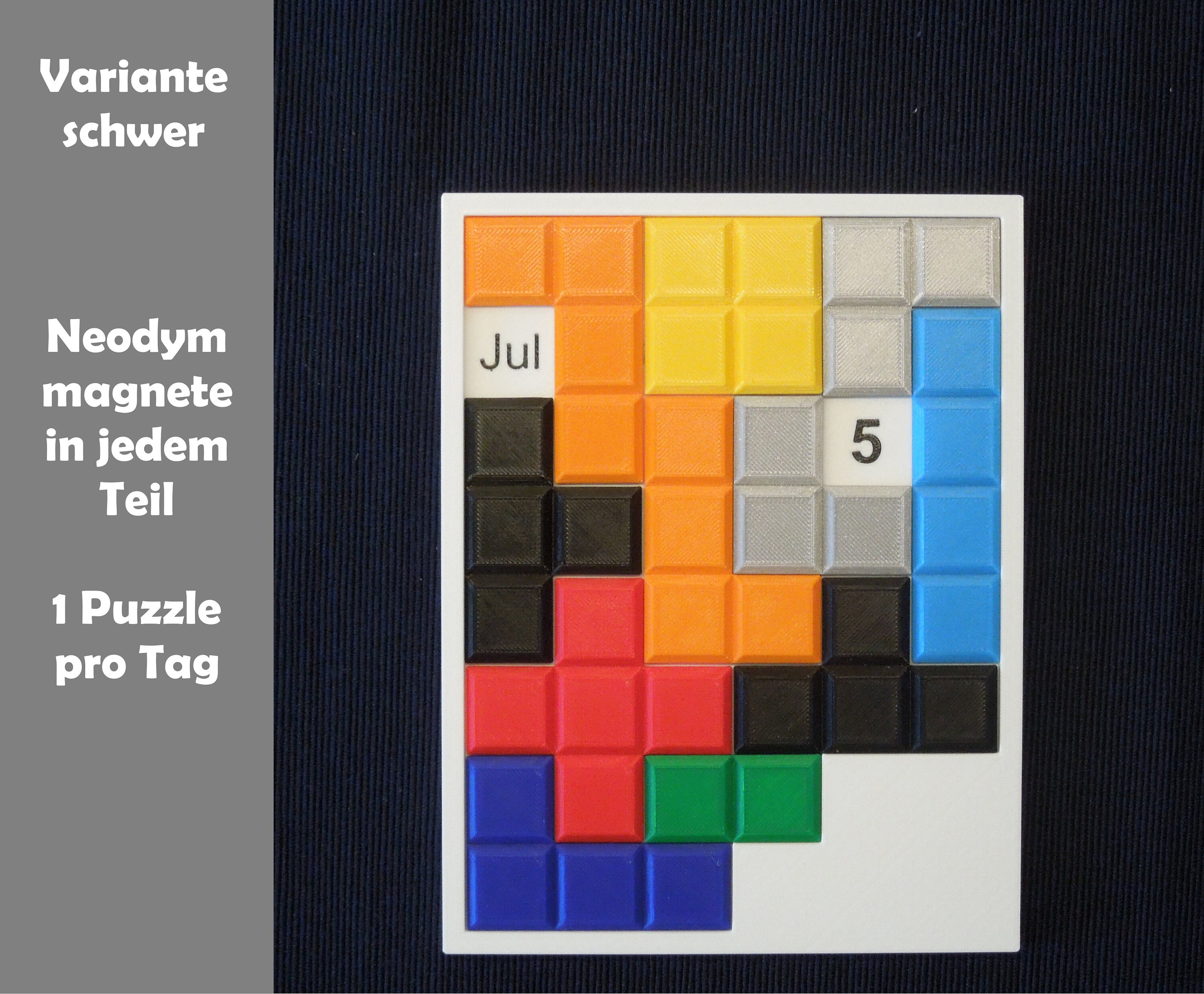 Kalender Puzzle Magnete 3 Schwierigkeitsgrade - ein Rätsel pro Tag ...