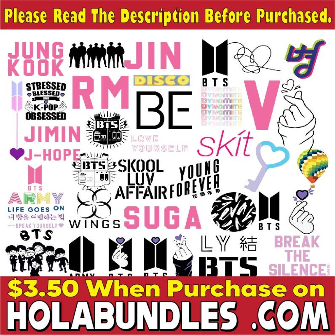 BTS Svg Bundle, BTS Svg, Bundle Bts Svg, Kpop Svg Files for Cricut, Bts ...