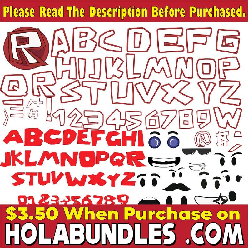 Roblox SVG Roblox Alphabet PNG Roblox TTF Digital Download Layered ...