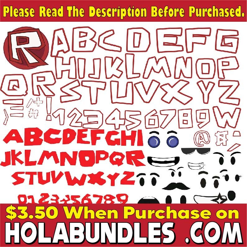 Roblox SVG Roblox Alphabet PNG Roblox TTF Digital Download Layered ...