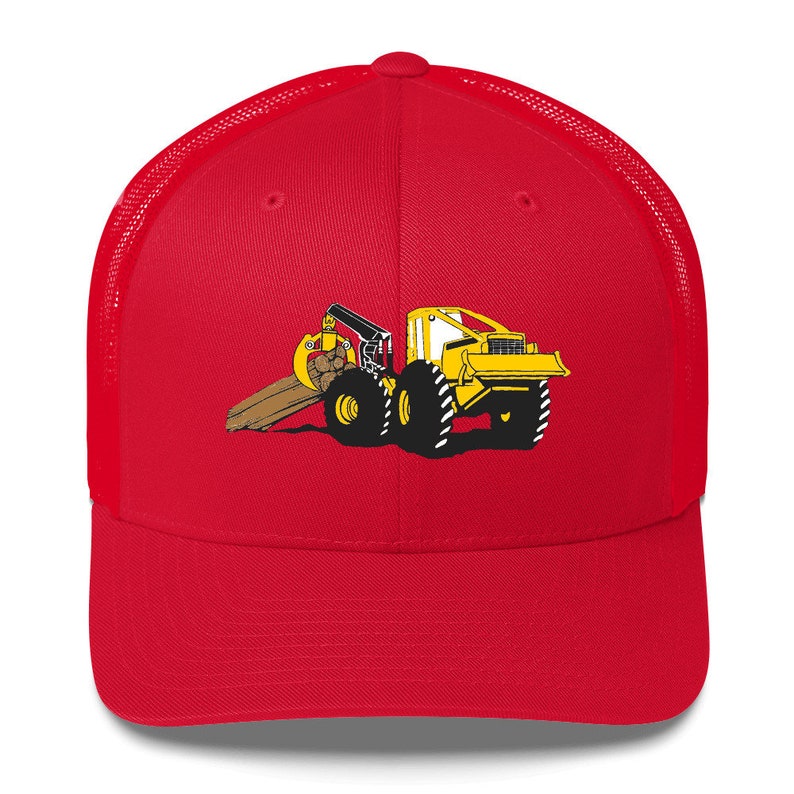 Yellow Skidder Trucker Cap Logging Equipment Skidder Driver Mid-profile ...