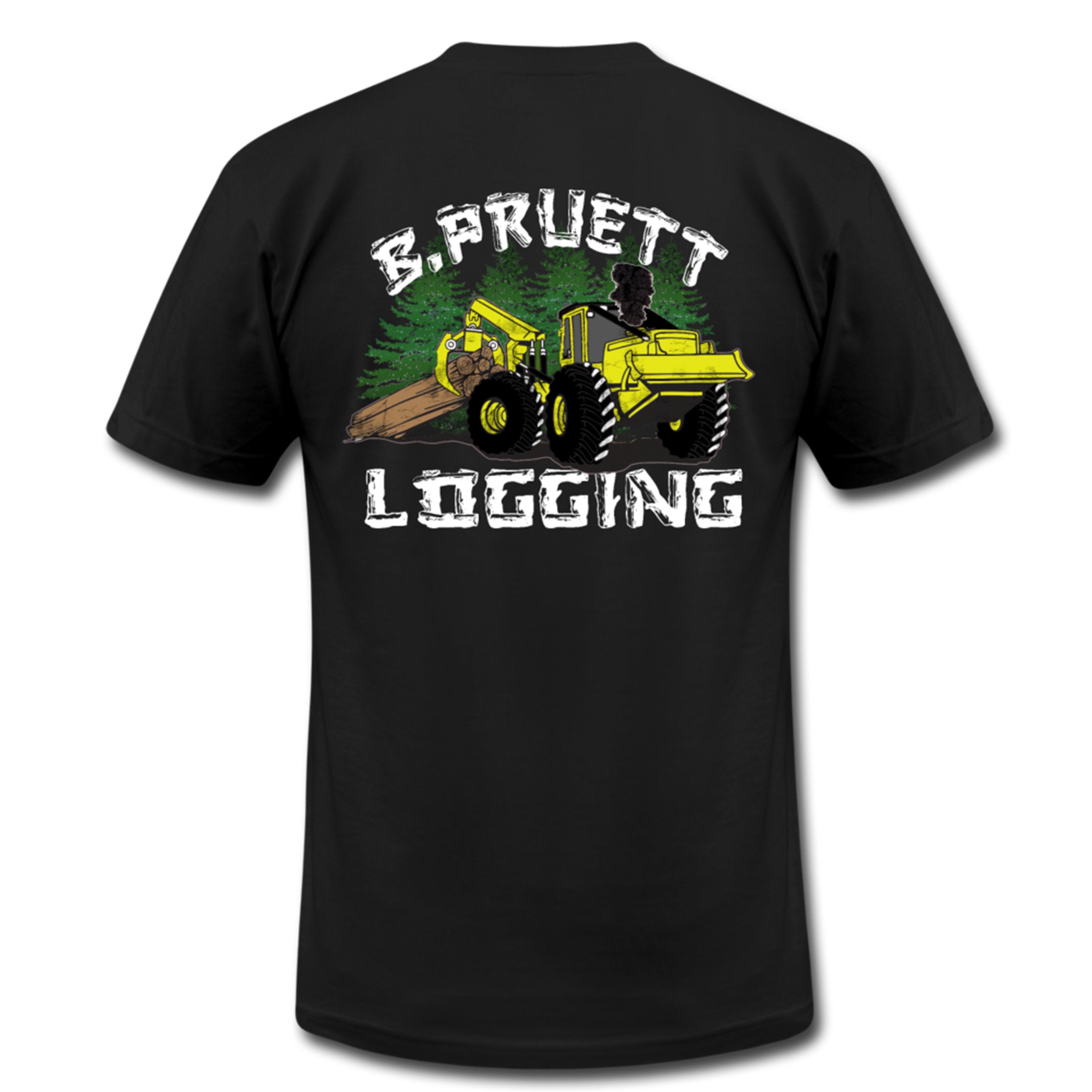 Front Back Logging Design | Customized With Your Logo | Yellow Skidder ...