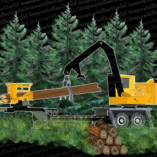 Hand-drawn Log Loader PNG File 12 X 12 - Etsy