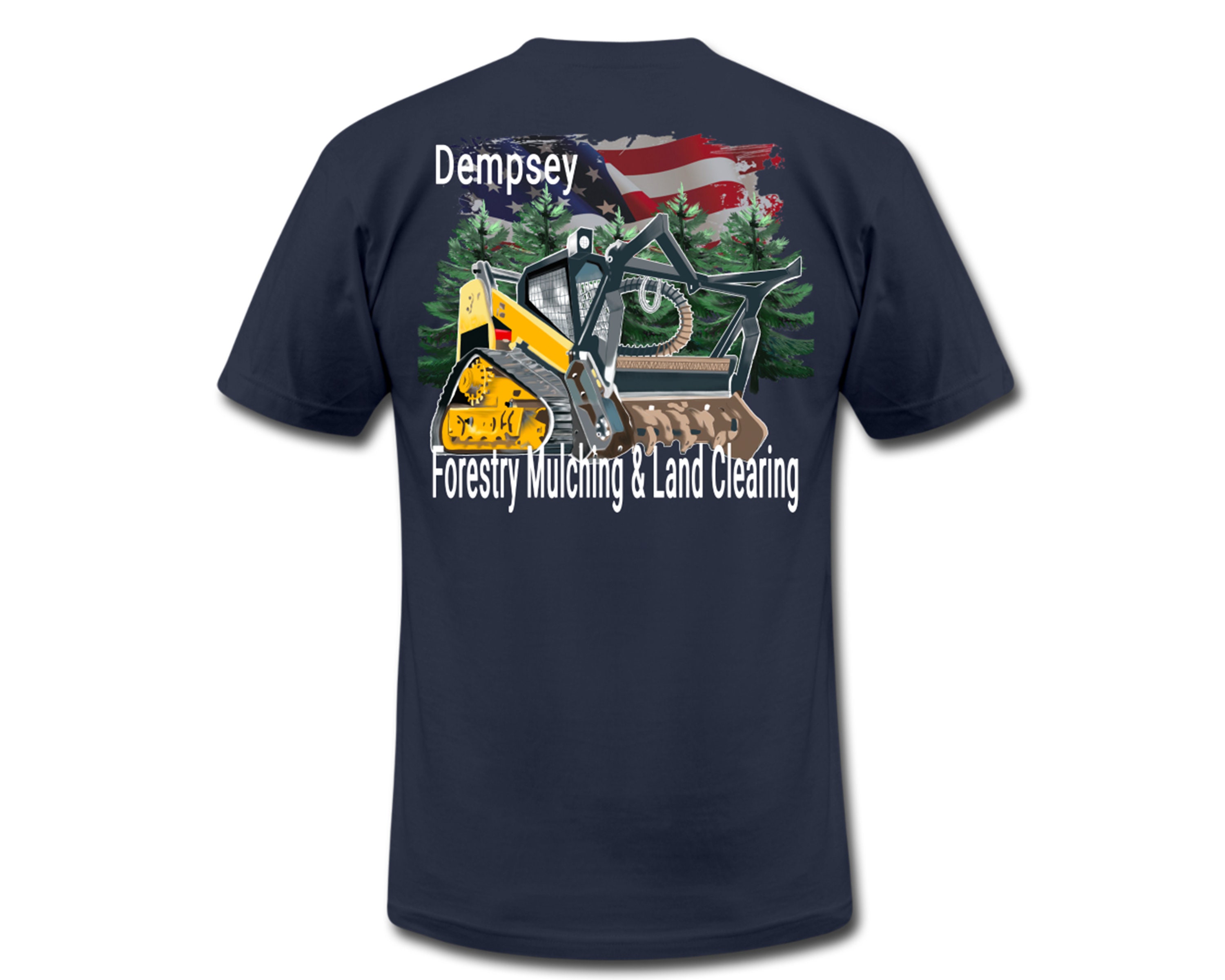 Mulching Machine Tshirt | Front Logo Back Design | Hand-drawn Mulcher ...