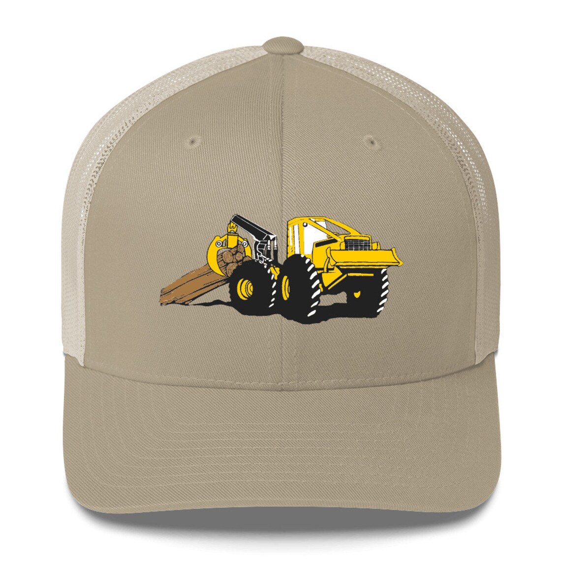 Yellow Skidder Trucker Cap Logging Equipment Skidder Driver Mid-profile ...