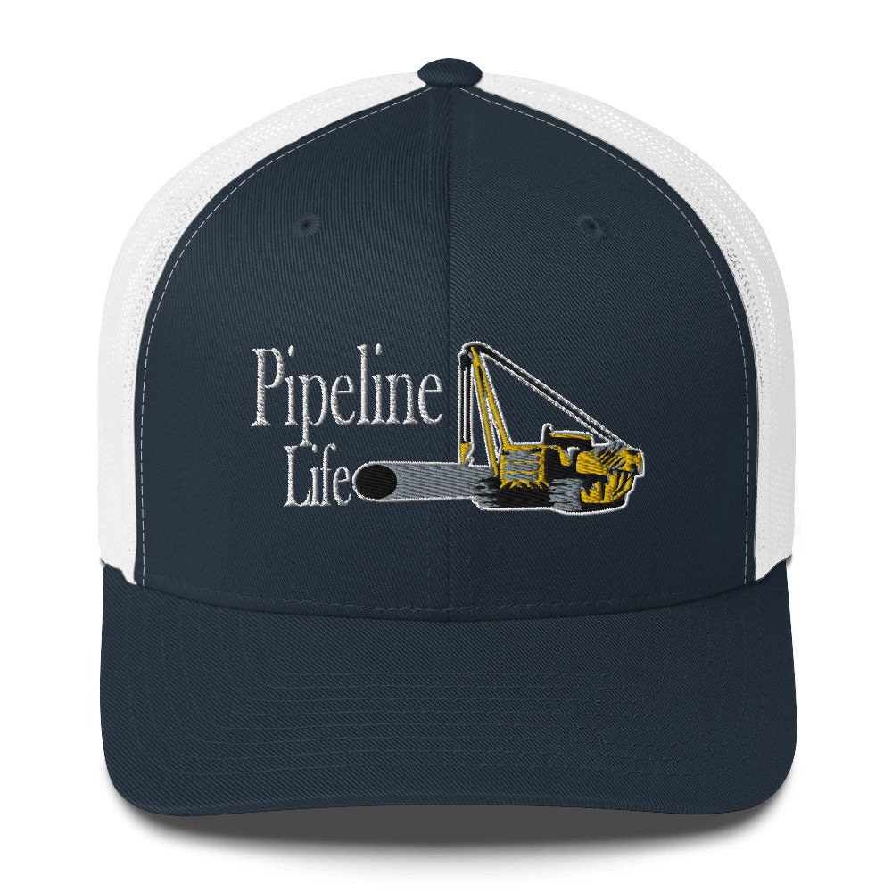 Pipeline Life Trucker Cap Oilfield Custom Embroidery Pipeline Equipment ...