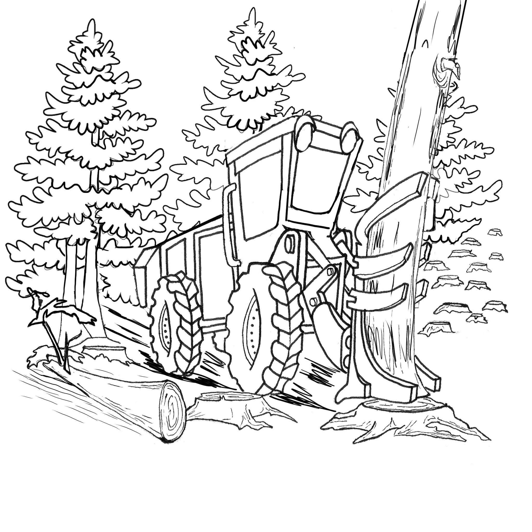 20 Logging Equipment Coloring Book Pages, Coloring Pages for Preschool ...