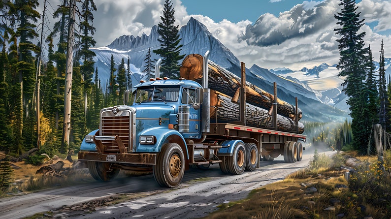 Eight Beautiful Tandem Axle Log Trucks Computer Wallpaper, PC ...