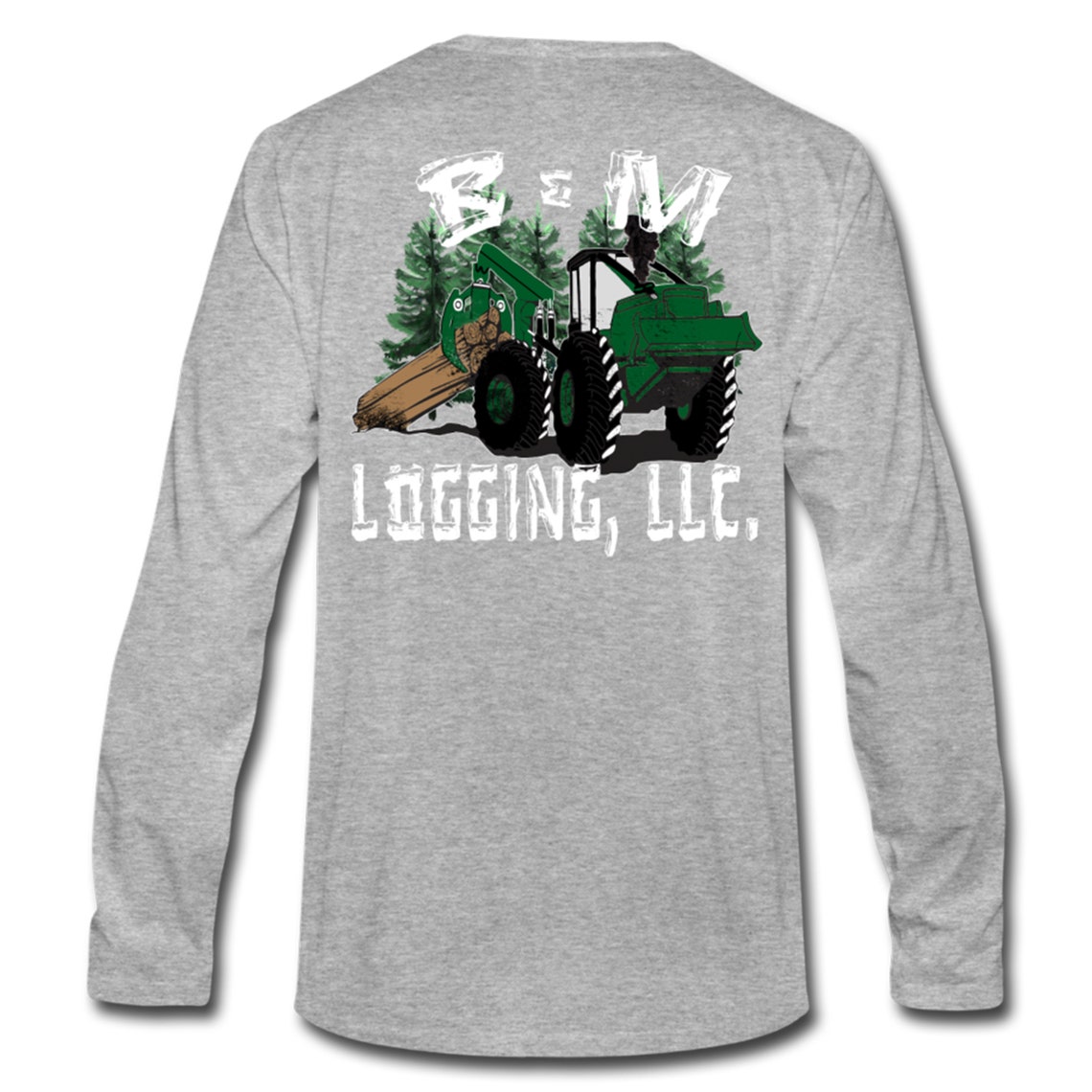 Customized Green Skidder Back Design Front Logo Men's Premium Long ...