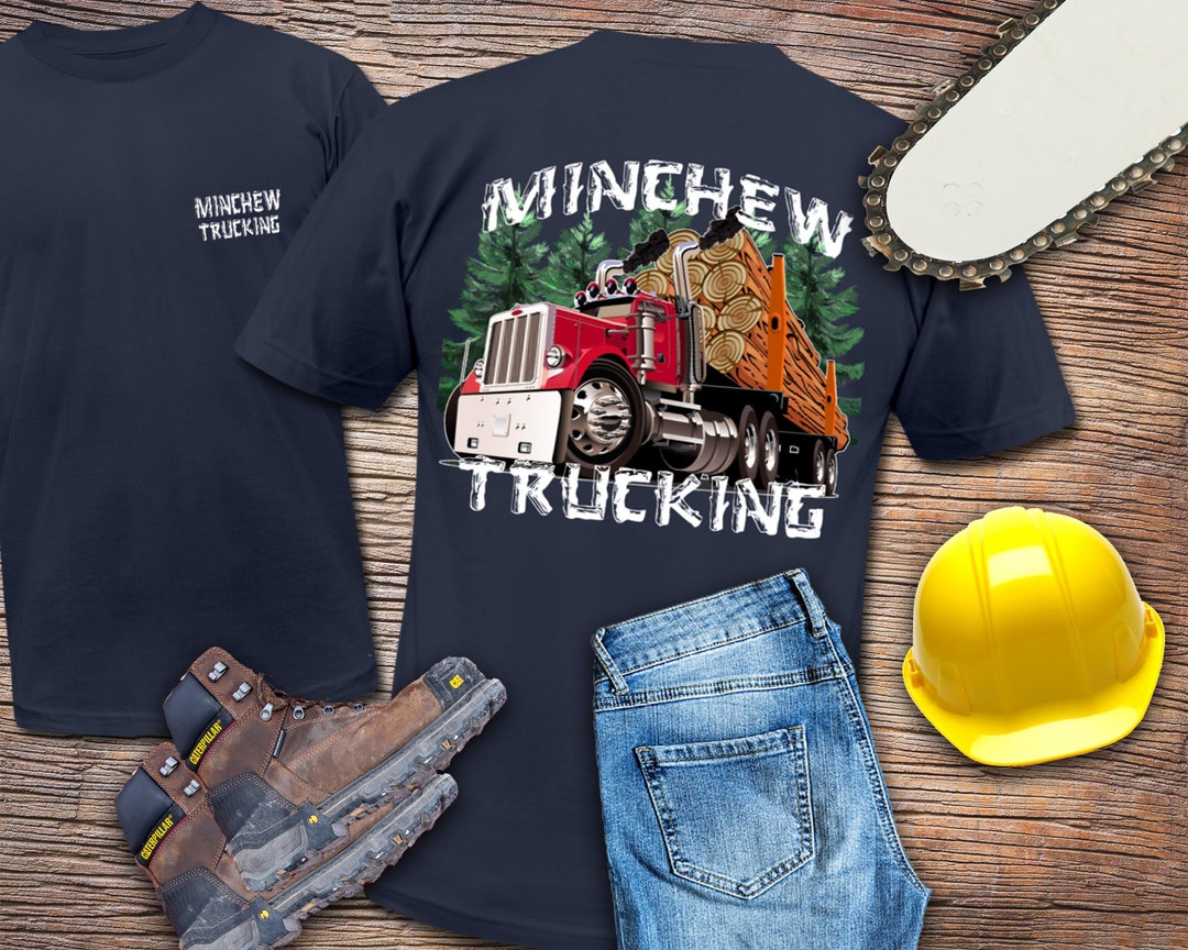 Front Back Design Red Log Truck Bella Canvas Tshirt | Logger Gift ...
