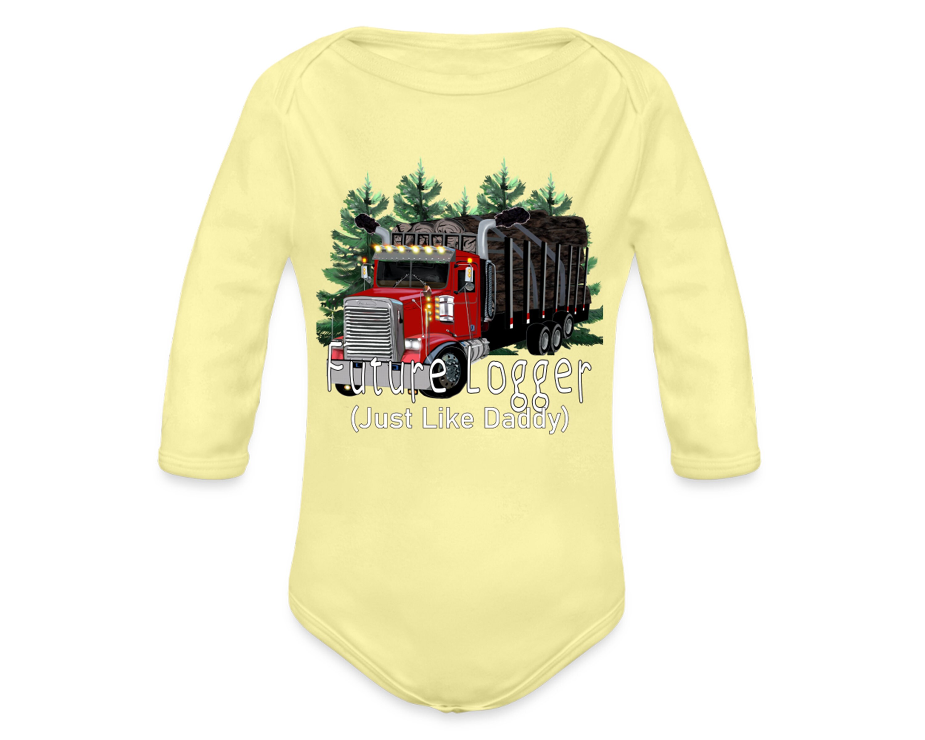 Future Logger Just Like Daddy Red Log Truck Long-sleeve Baby Onesie ...