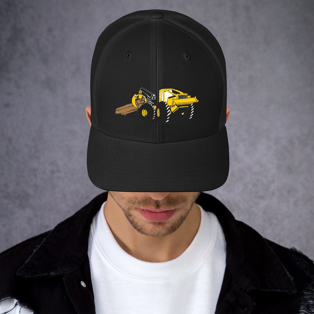 Yellow Skidder Trucker Cap Logging Equipment Skidder Driver Mid-profile ...
