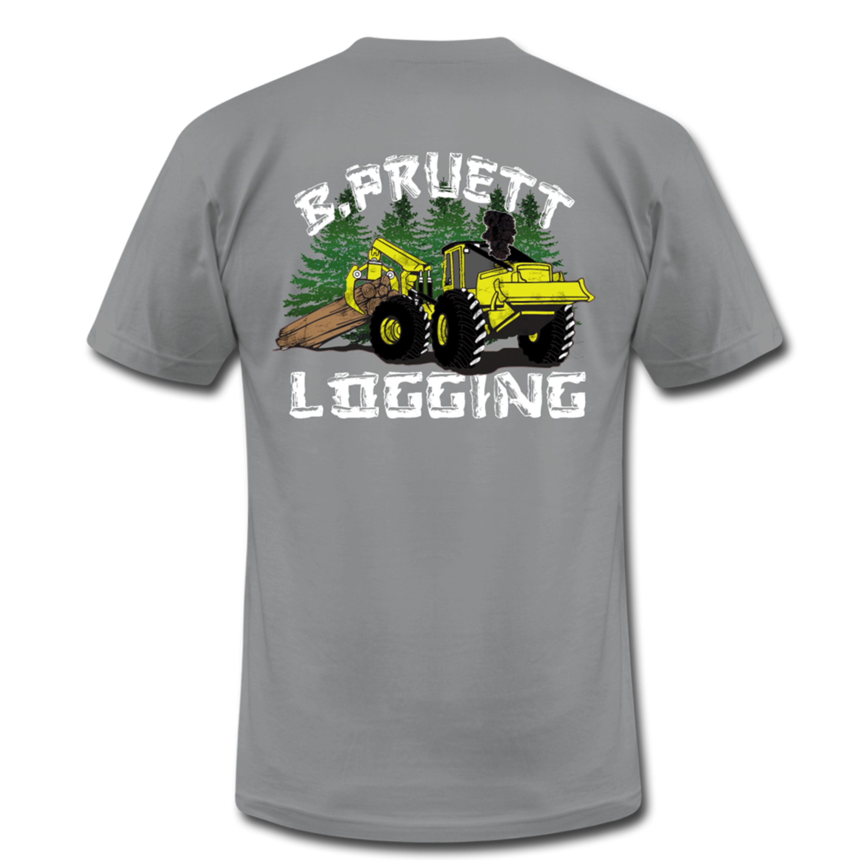 Front Back Logging Design | Customized With Your Logo | Yellow Skidder ...