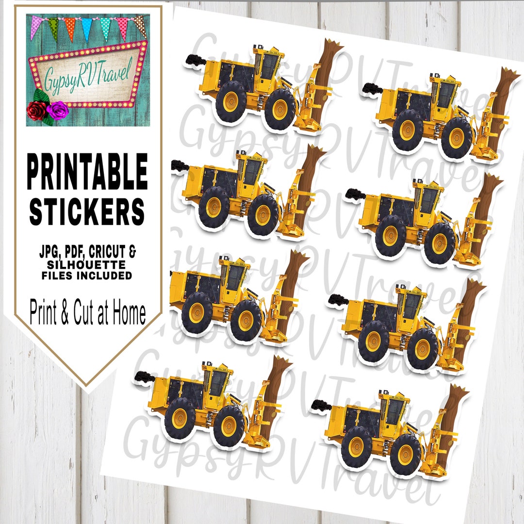 Printable Stickers, Planner Stickers, Print and Cut, Logging Sticker ...