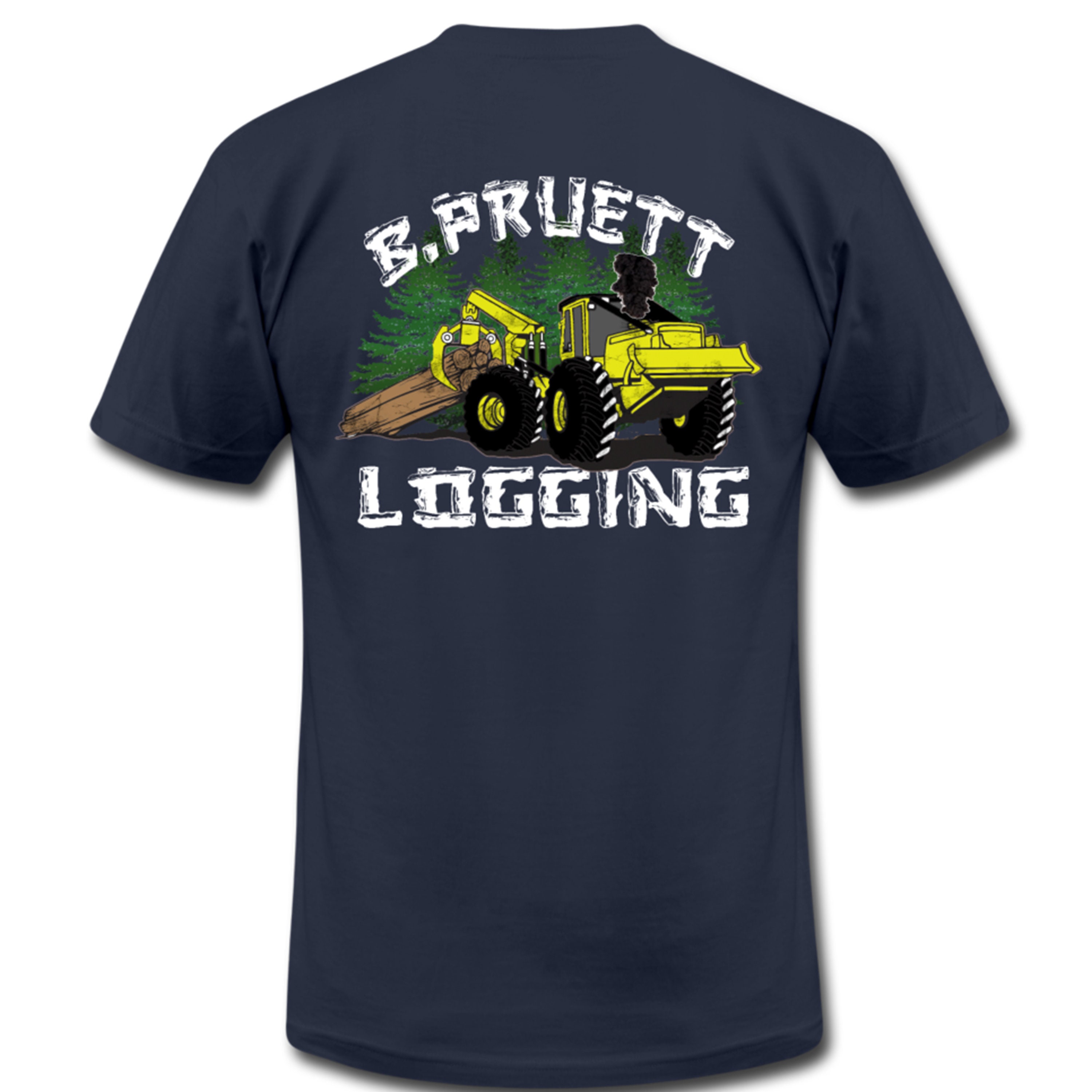 Front Back Logging Design | Customized With Your Logo | Yellow Skidder ...